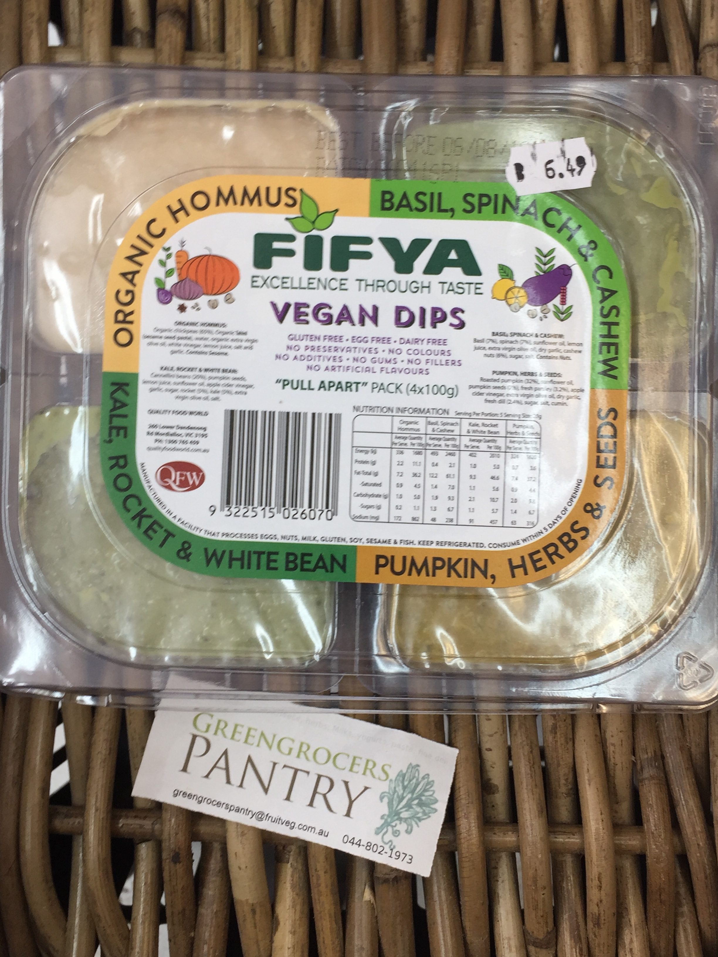 Dip 4 in 1 pack vegan fifya 4 x 100gm packs – Greengrocers Pantry